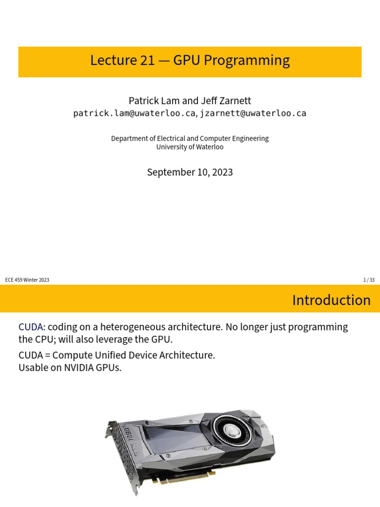 L21 Slides GPU - Programming | PDF