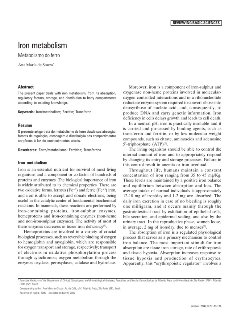 Iron Metabolism | PDF | Iron | Science & Mathematics