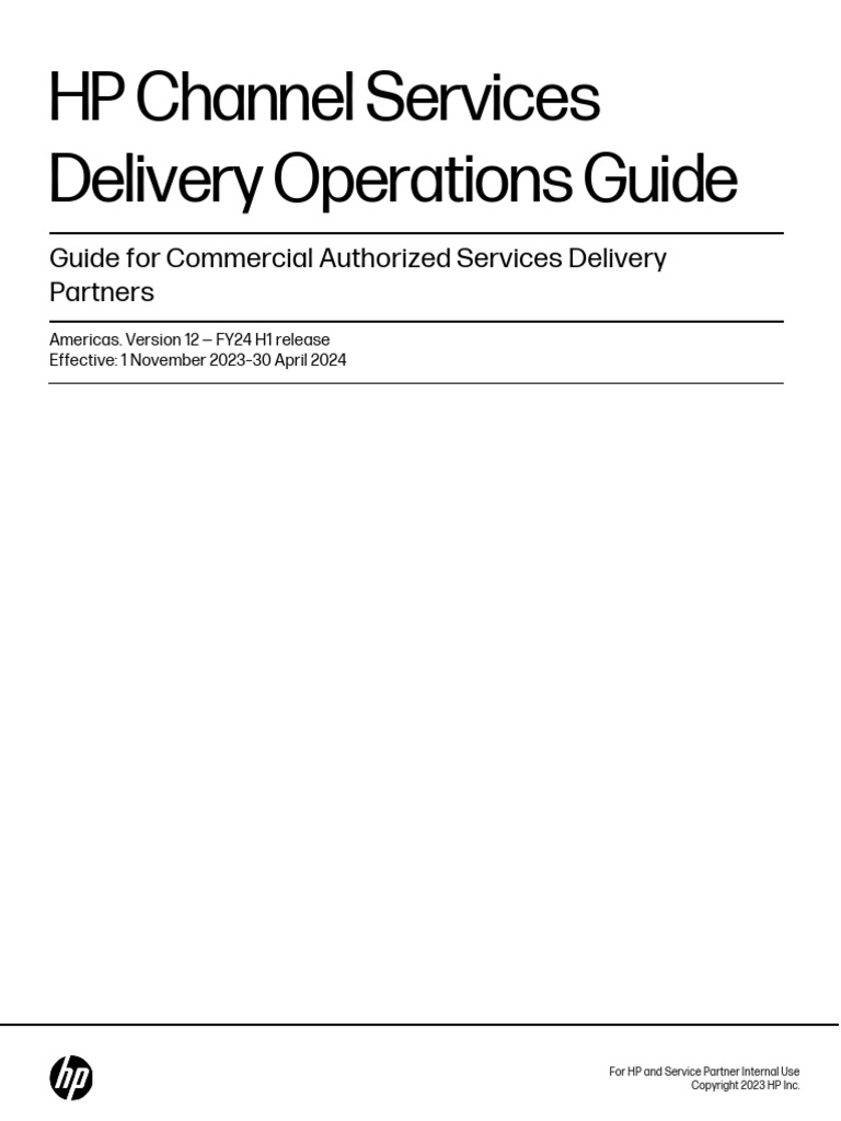 HP Channel Services Delivery Operations Guide (FY24-H1) (AMS) | PDF