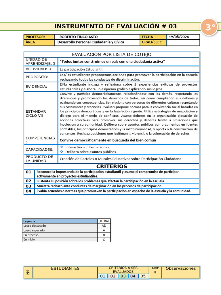 3º DPCC- LC ACT.3 UNI 5 SEM 03 - 2024 | PDF