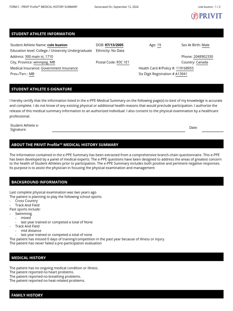 Medical Summary | PDF