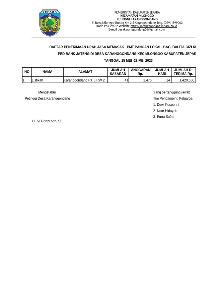 Format SPJ Jepara | PDF