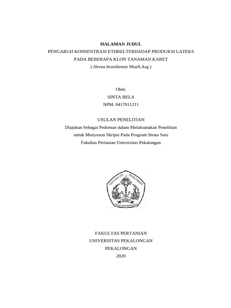 Usulan Proposal Penelitian Sinta Bela | PDF