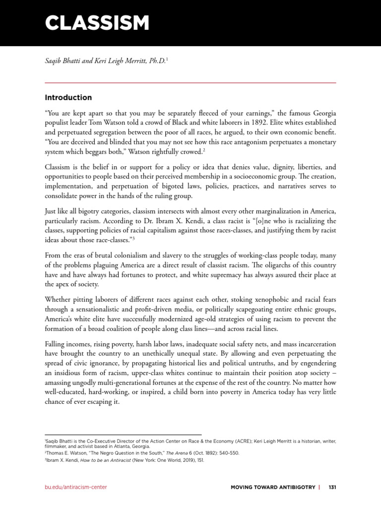 Classism | PDF