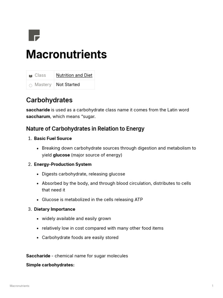 Macronutrients | PDF