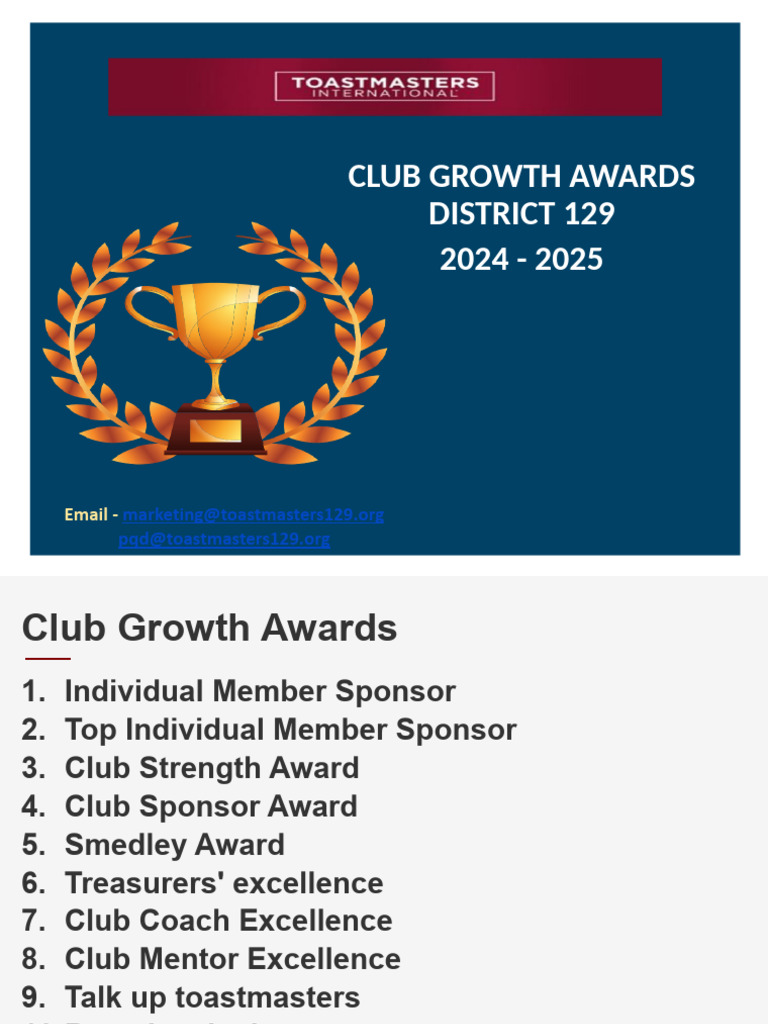 D129 Club Growth Awards 2024 - 2025 | PDF