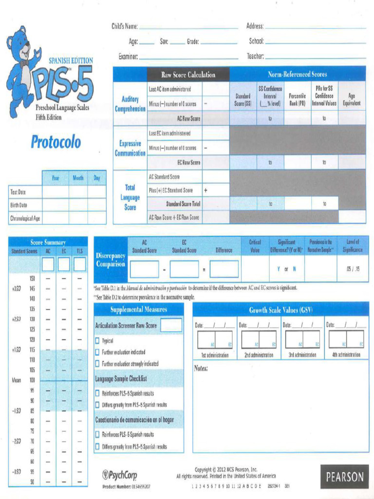 Protocolo PLS 5 | PDF