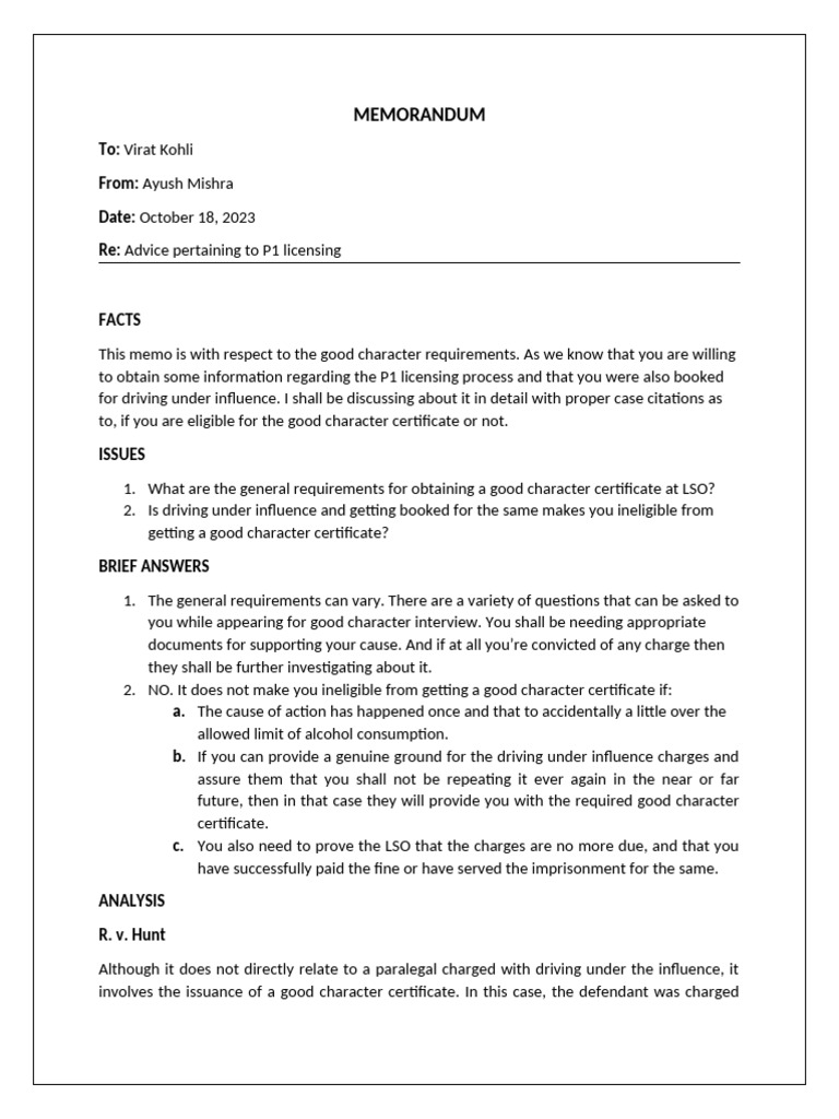 Memo | PDF