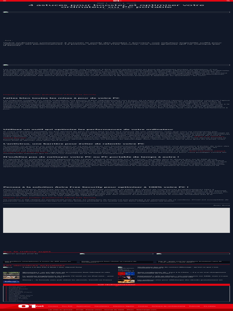 4 Astuces Pour Booster Et Optimiser Votre Ordinateur Ou PC Portable | PDF