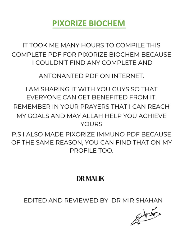 Pixorize Biochem HMHM - Mir | PDF