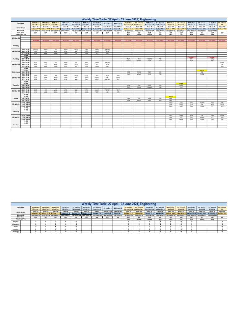 1 NSP Time Table JEE - 270524-020624 | PDF