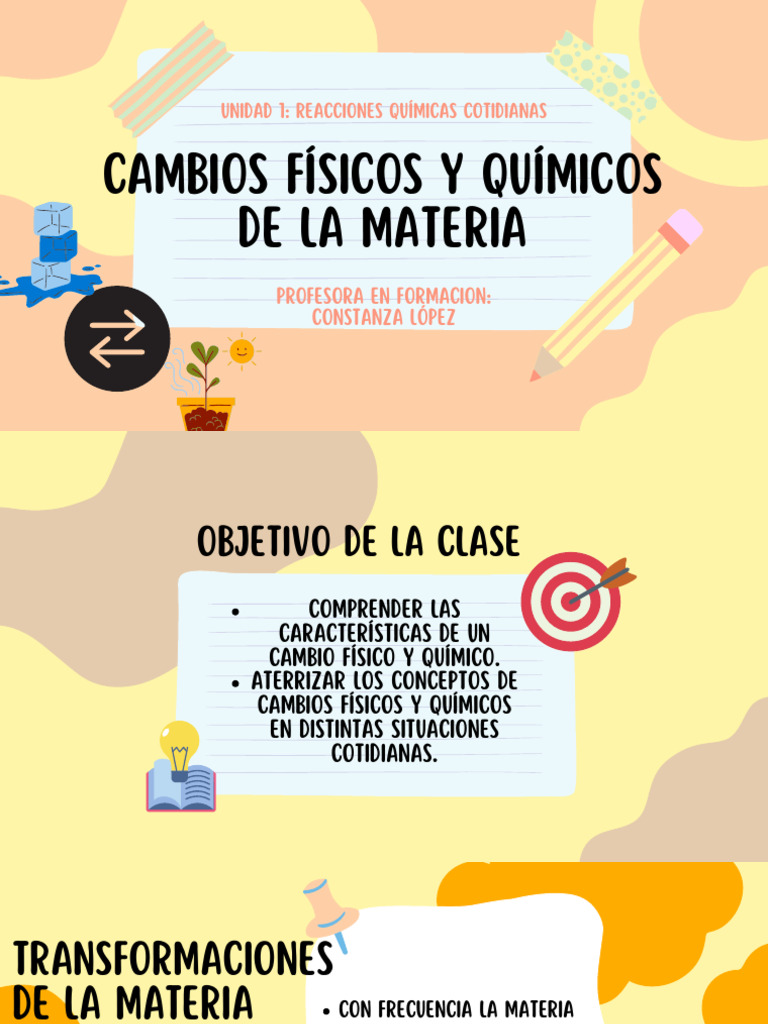 Cambios Físicos y Químicos en la Materia | PDF | Ciencia y matemáticas