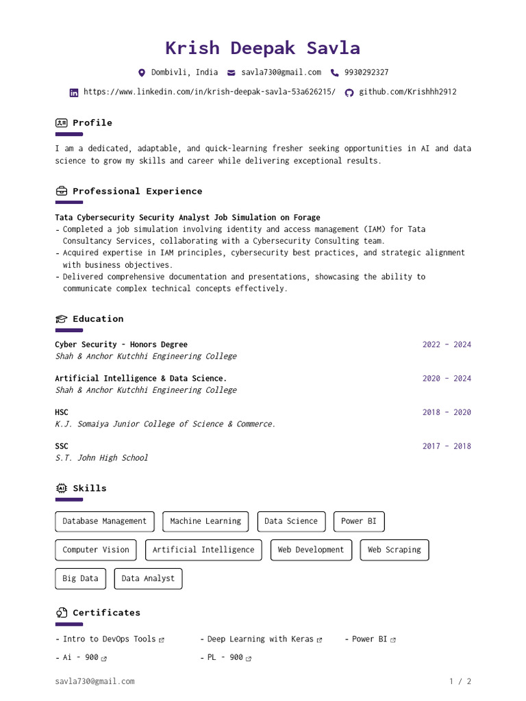 Resume_Data Science | PDF