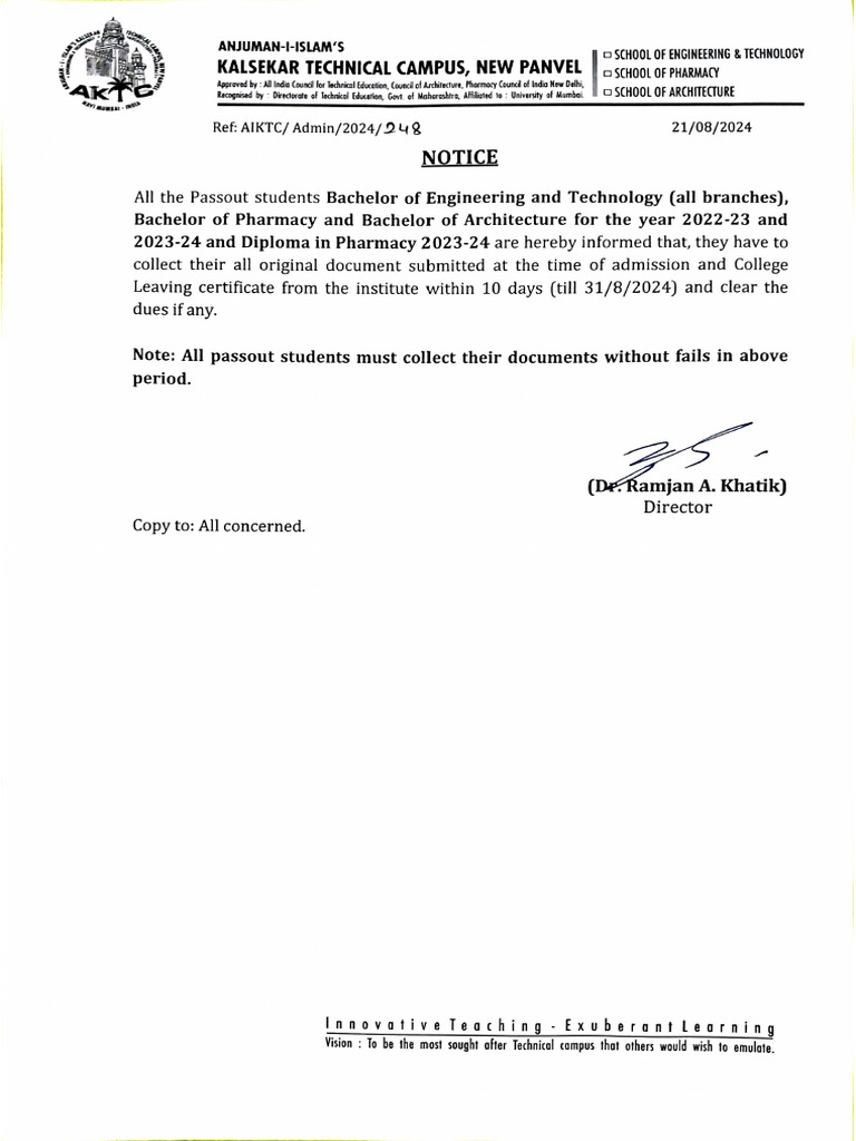 Notice-Original Documents Collect | PDF