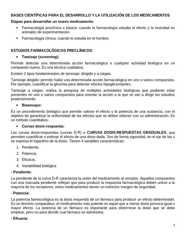1 - Bases Cientificas para Nuevos Farmacos | PDF