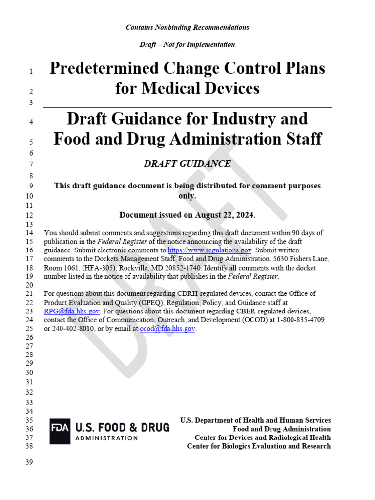Fda PCCP | PDF