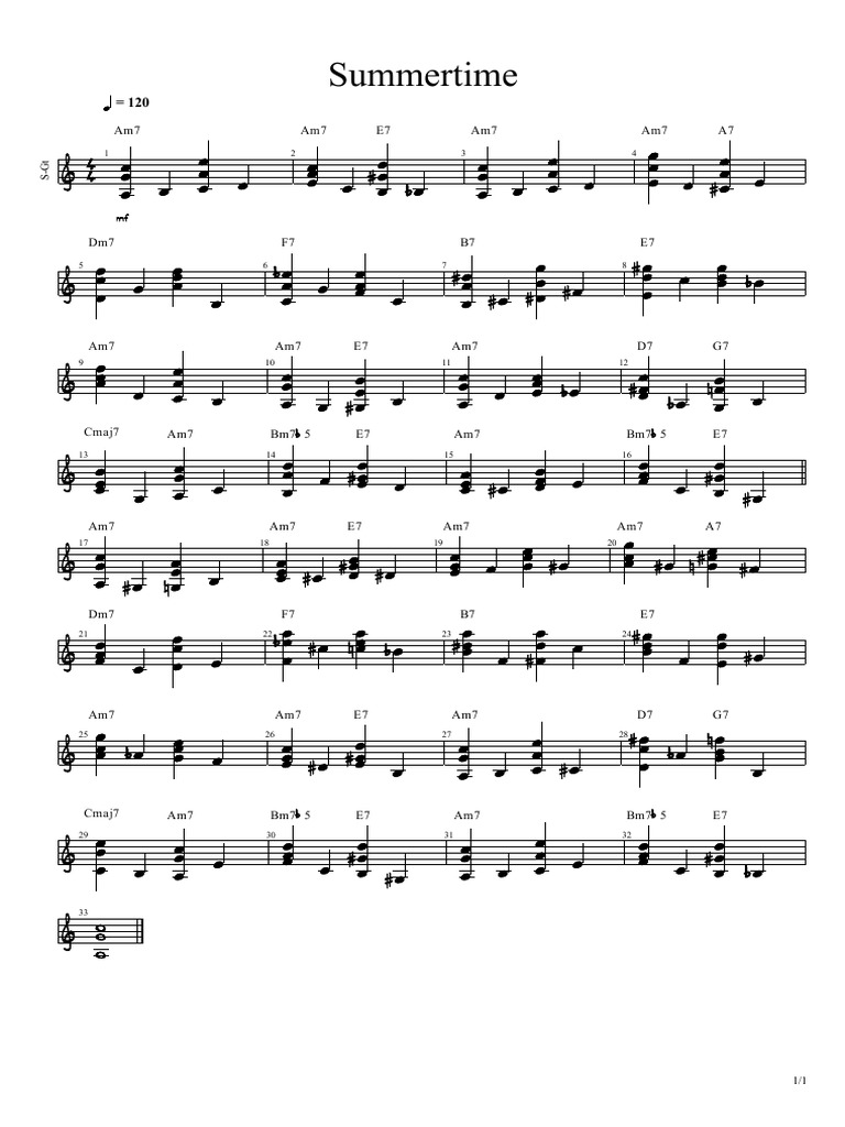 Summertime walking bass | PDF