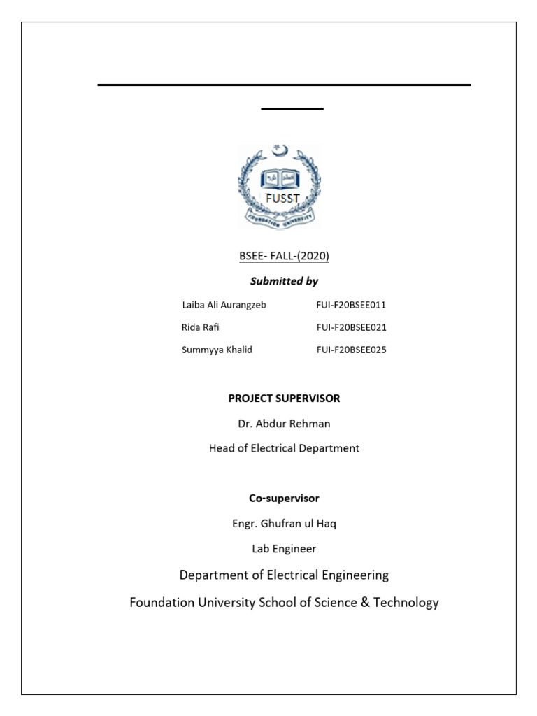 FYP-1 Final Report EV | PDF