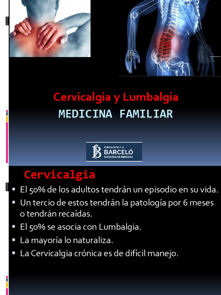 18 Cervicalgia y Lumbalgia | PDF | Dolor lumbar | Sistema nervioso