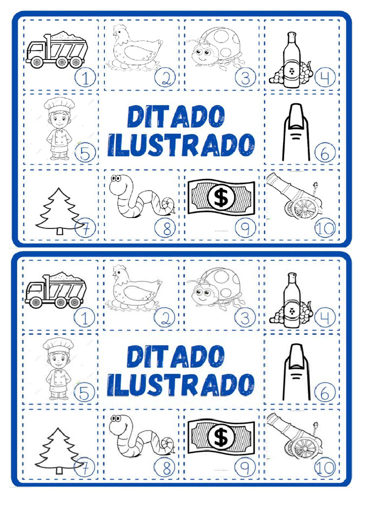 Ditado Ilustrado - Banco de Estudo | PDF