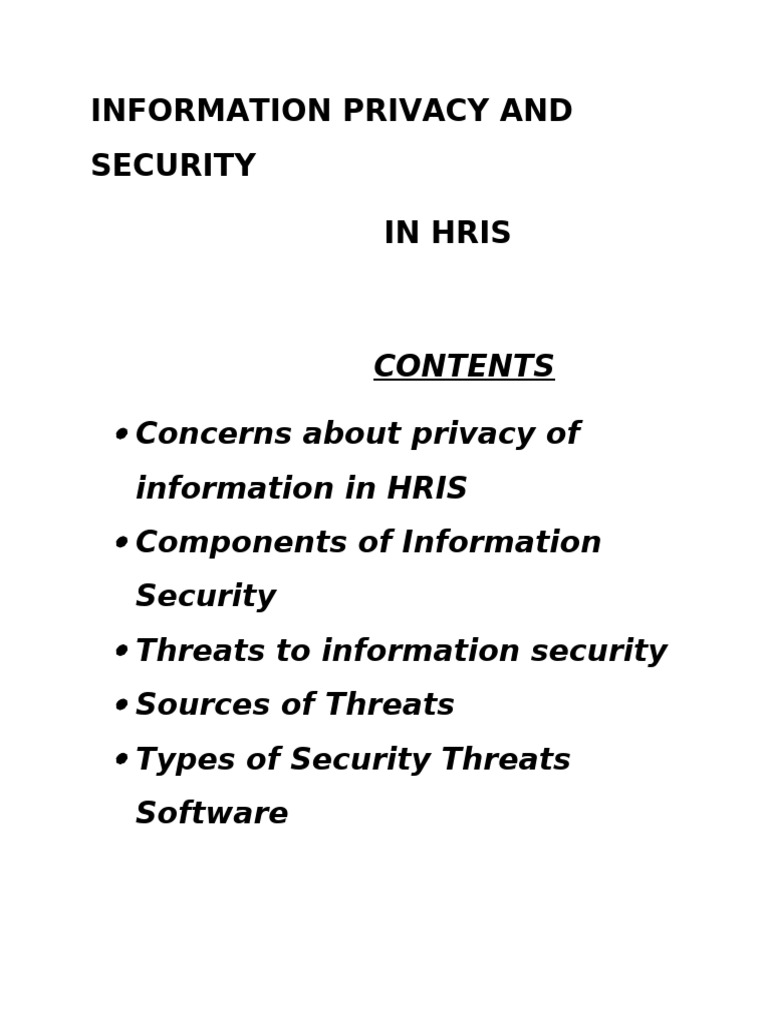 HRIS Information Privacy and Security | PDF | Security | Computer Security