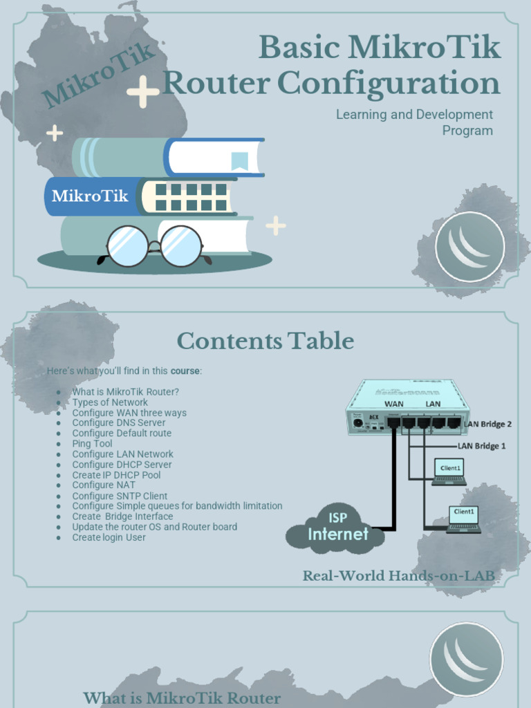 MikroTik Router With Basic Configuration and Key Concepts | PDF