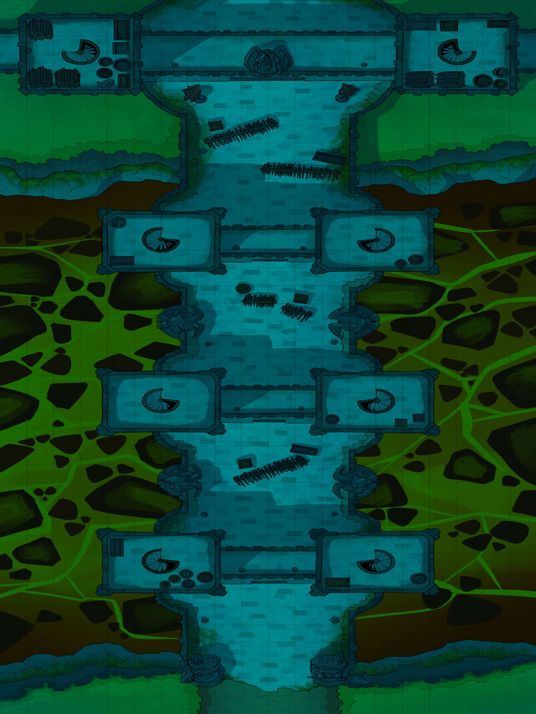 Fortress Bridge Lava Night Level 0 Grid 20x40 | PDF