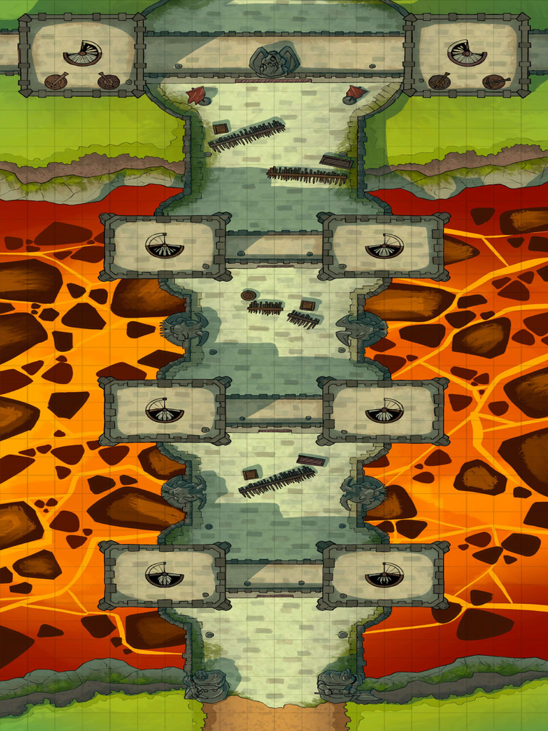 Fortress Bridge Lava Level 2 Grid 20x40 | PDF