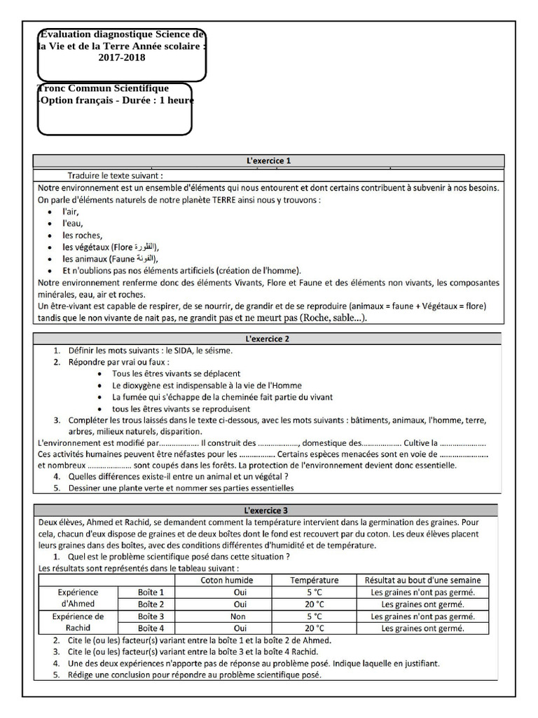 Test Diagnostic TCSF | PDF