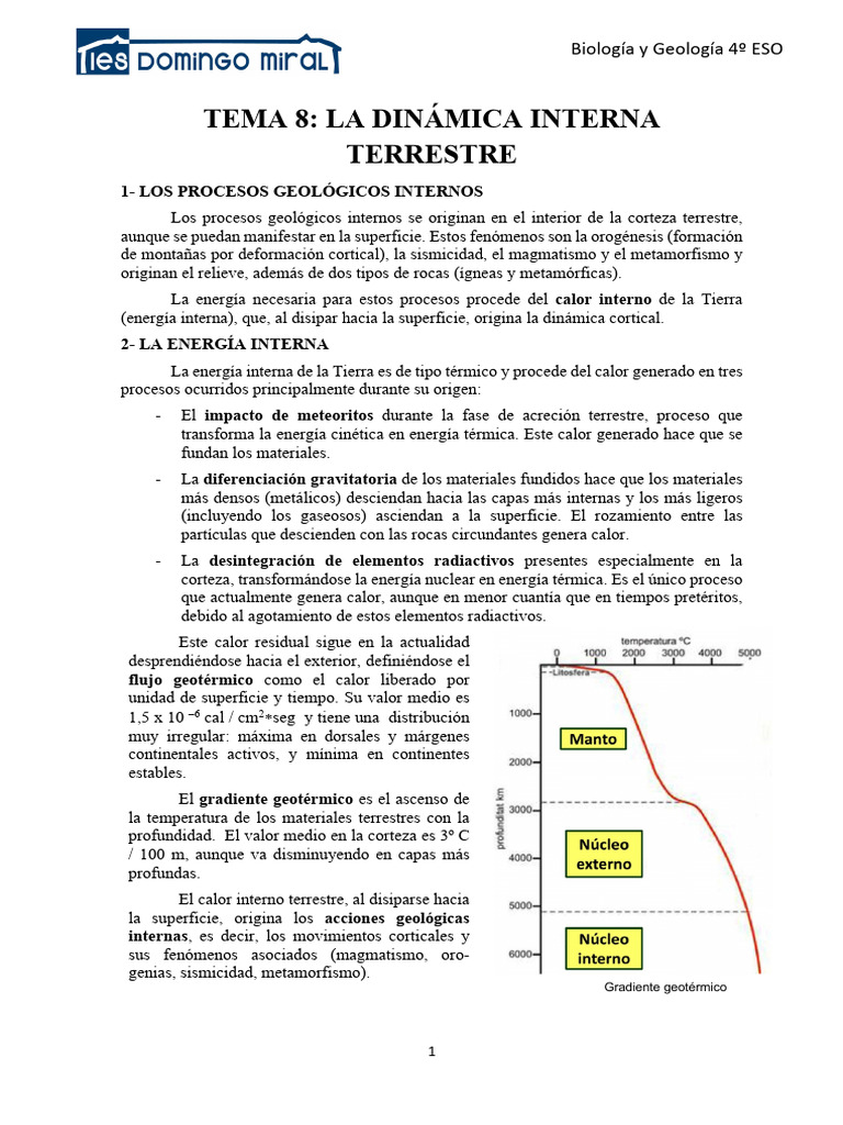 8_Tema-8_La-dinámica-interna-terrestre | PDF