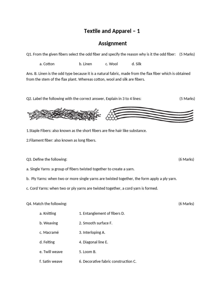 Textile Assignment (YASH) | PDF