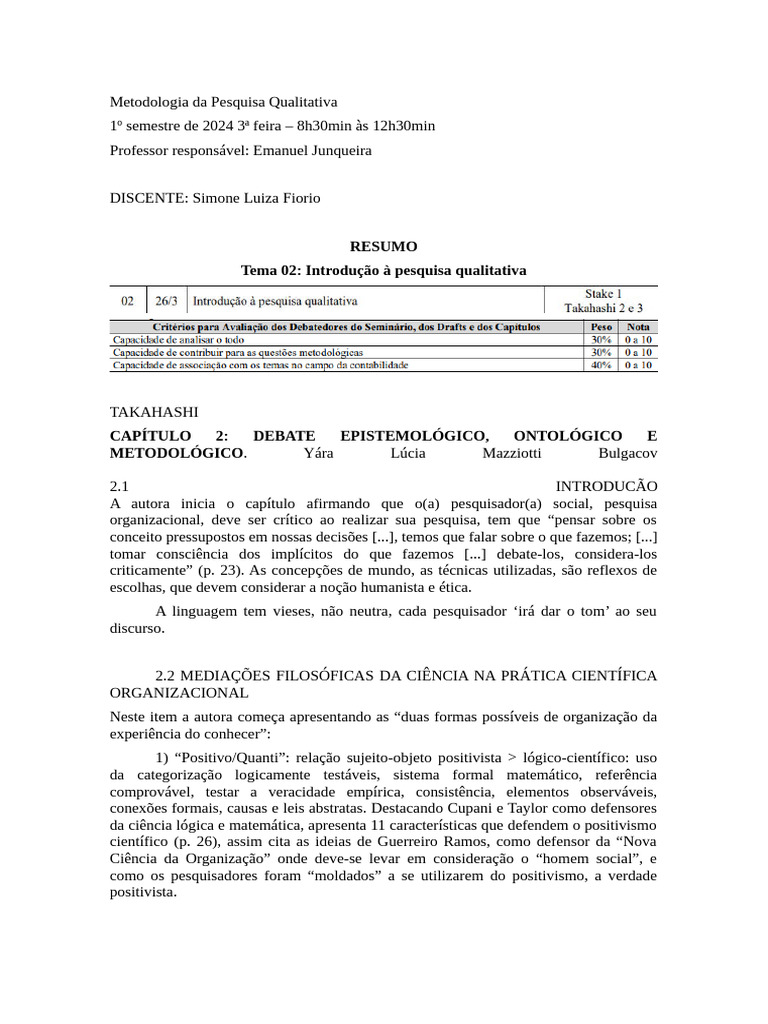 Resumo Tema 2-debate epistemologico | PDF