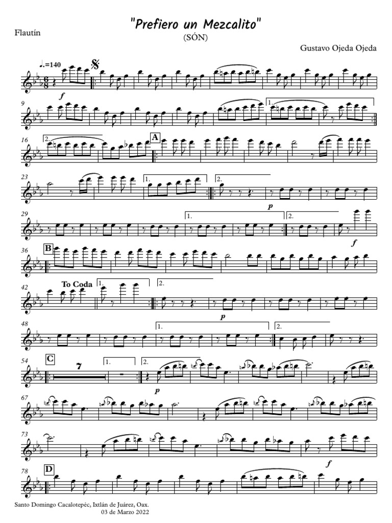 Prefiero Un Mezcalito - Partes | PDF