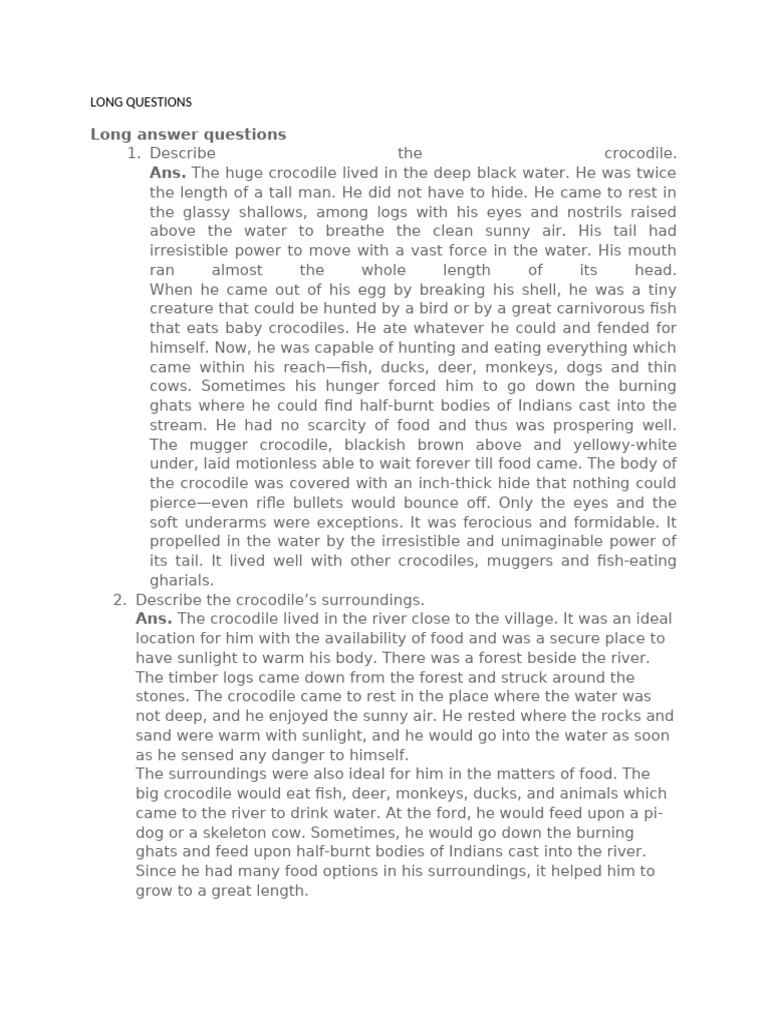 Long Questions | PDF