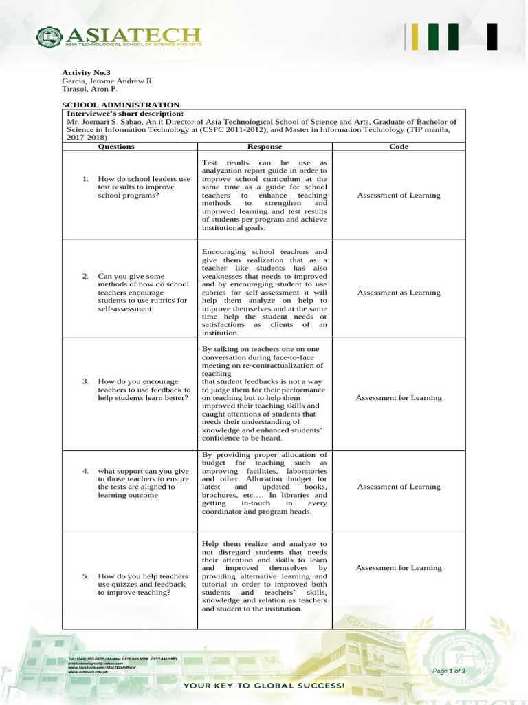Assessment Question | PDF