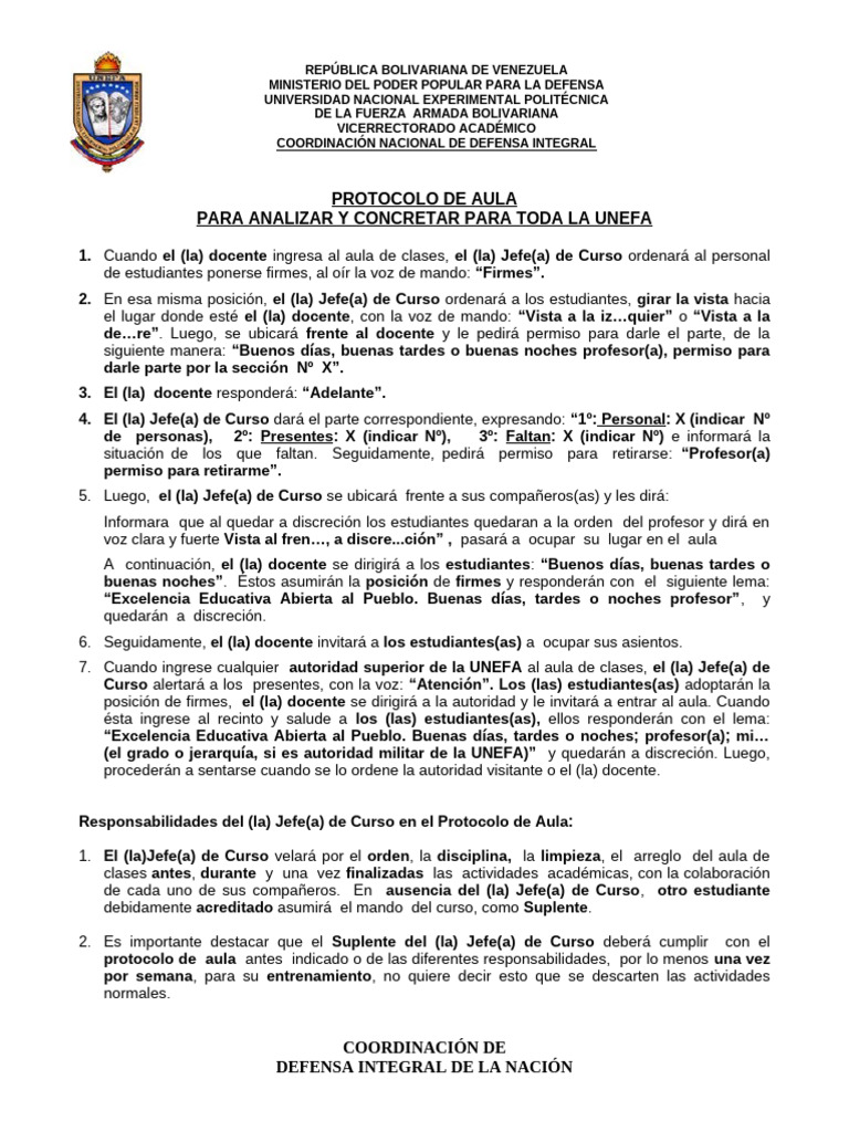 Protocolo de Aula | PDF