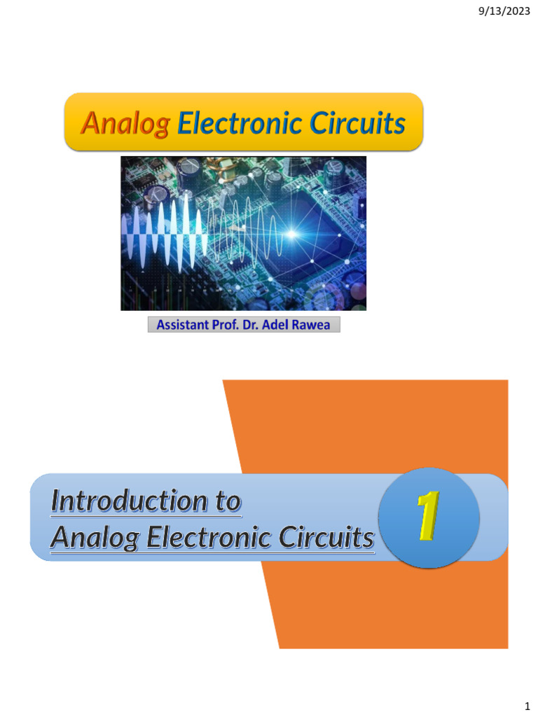 Analog Electronic Circuits - 01 | PDF