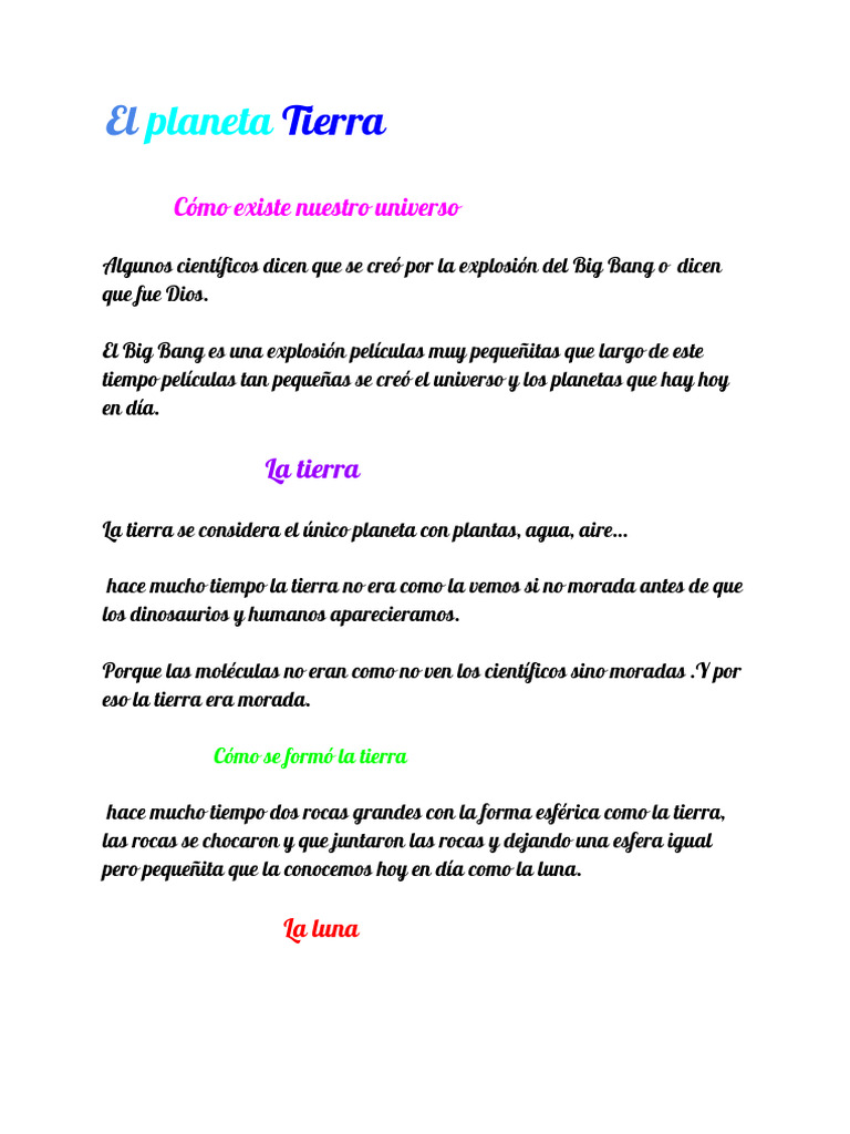 El planeta Tierra | PDF