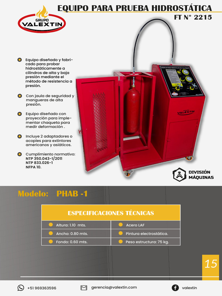 Pag. 15 PHAB 1 Equipo para Prueba Hidrostatica de Alta y Baja Presion Modelo PHAB 1 | PDF