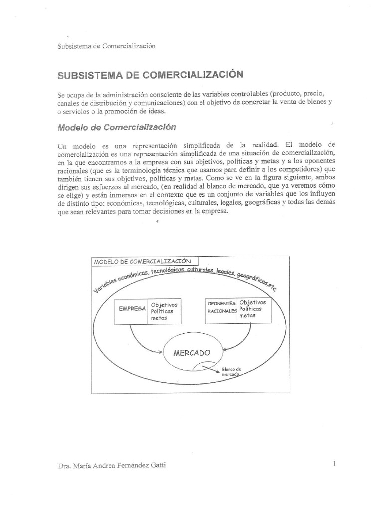Subsistema de Comercialización. | PDF