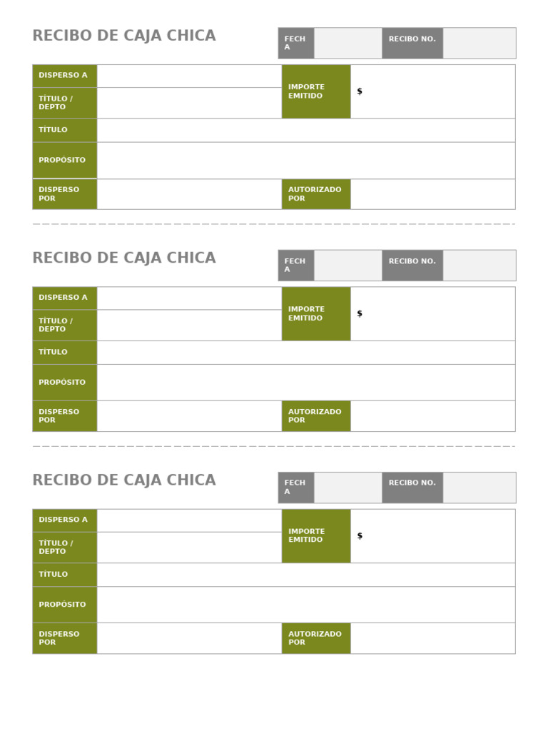 Recibo Caja Chica | PDF
