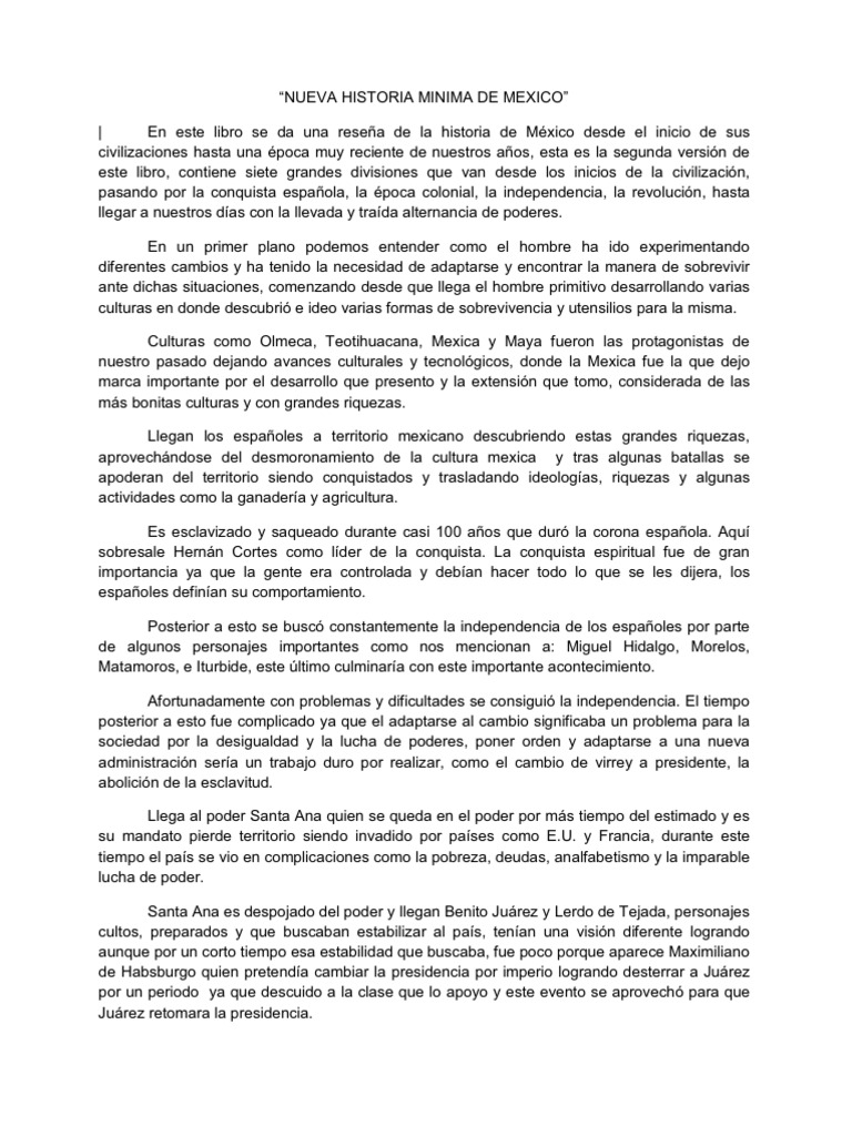 Nueva Historia Minima De Mexico Pdf