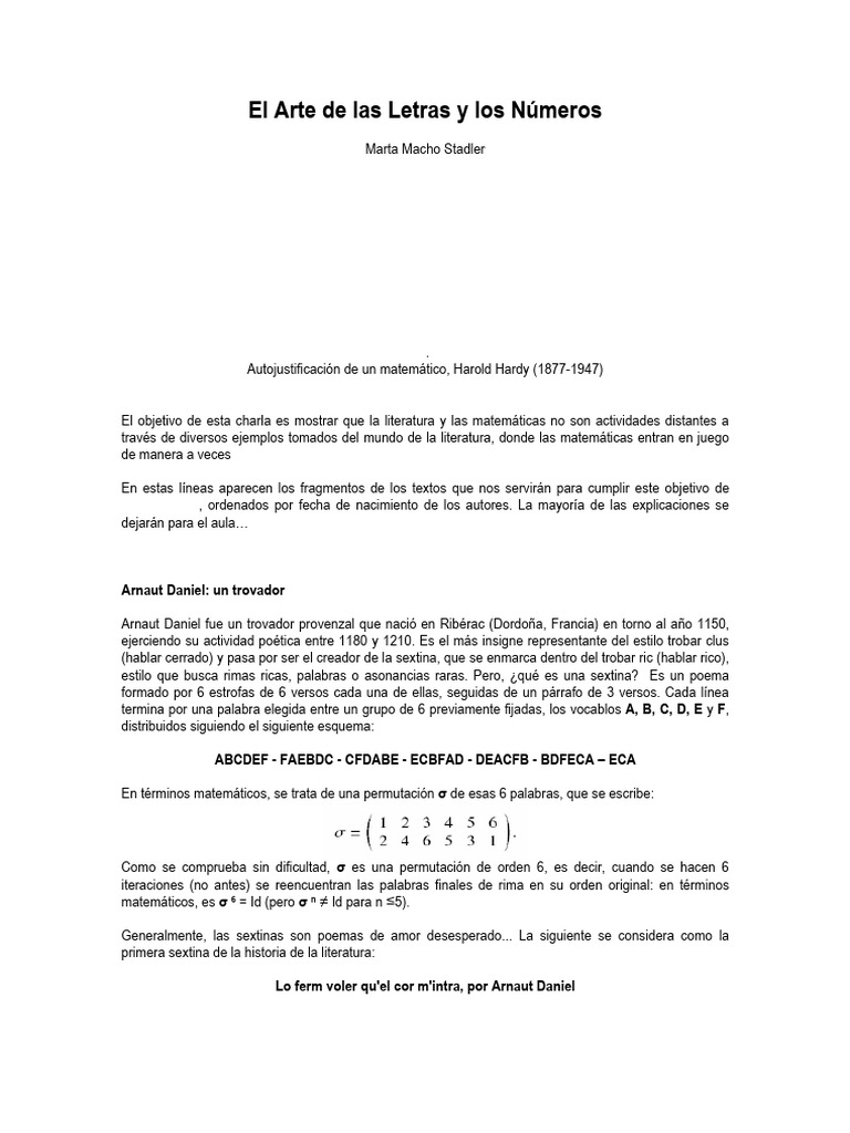 El Arte de Las Letras y Los Numeros | PDF