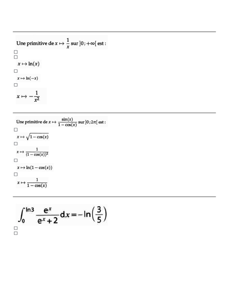 Tle - Primitives Et Intégrales 1 | PDF