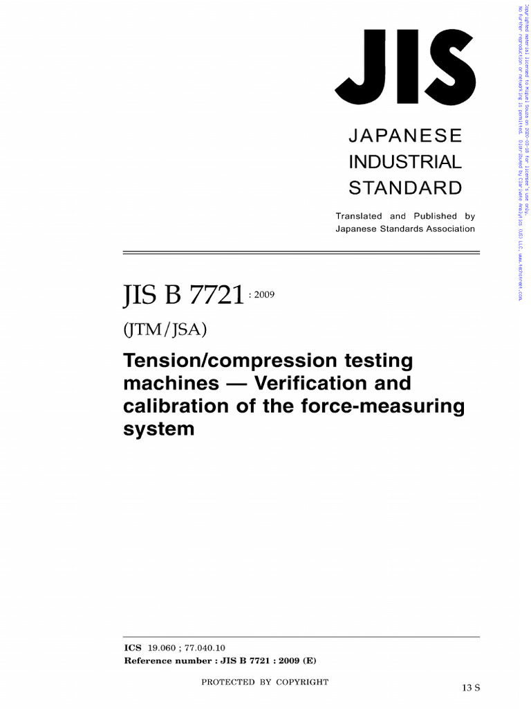 Jis B 7721 - 2009 | PDF