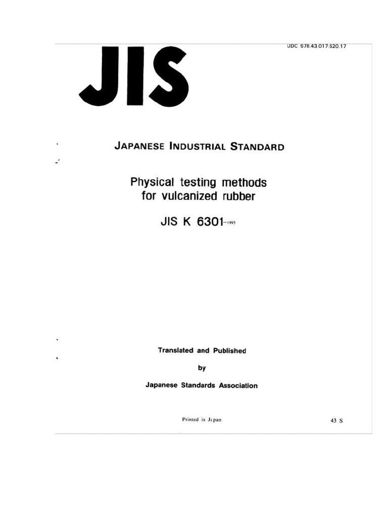 Jis K6301 - 1995 | PDF
