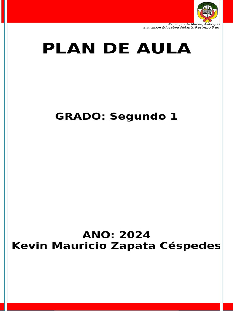 Formato Plan de Aula (ANA) | PDF