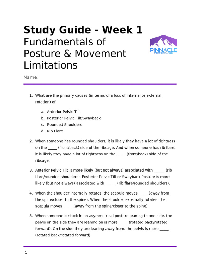 Week 1 Study Guide | PDF