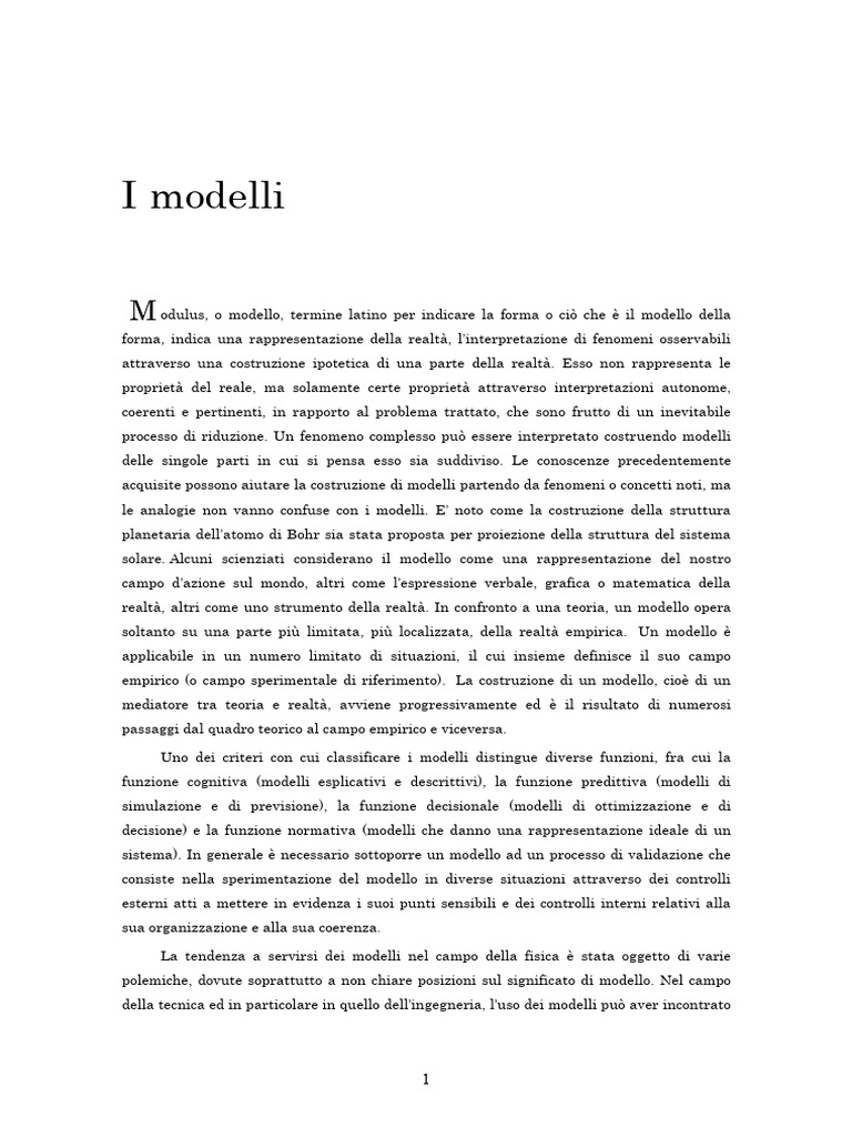 I Modelli - Basi Ed Introduzione | PDF