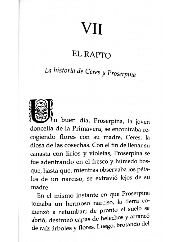 El Rapto de Ceres y Prosérpina | PDF